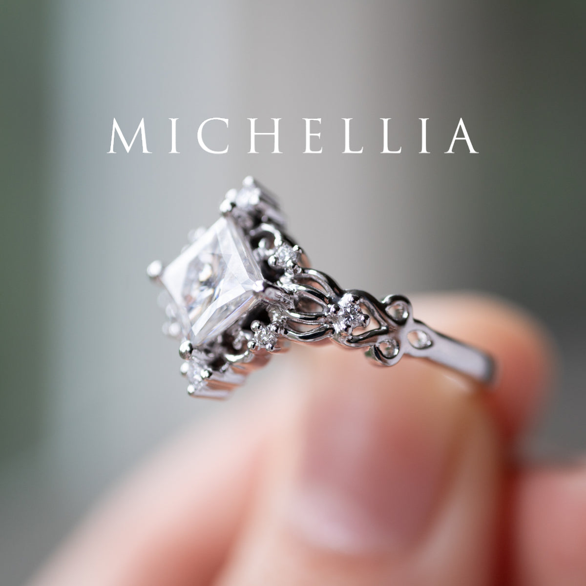 Elsa | Vintage Square Princess Cut Ring in Moonstone – Michellia Fine ...