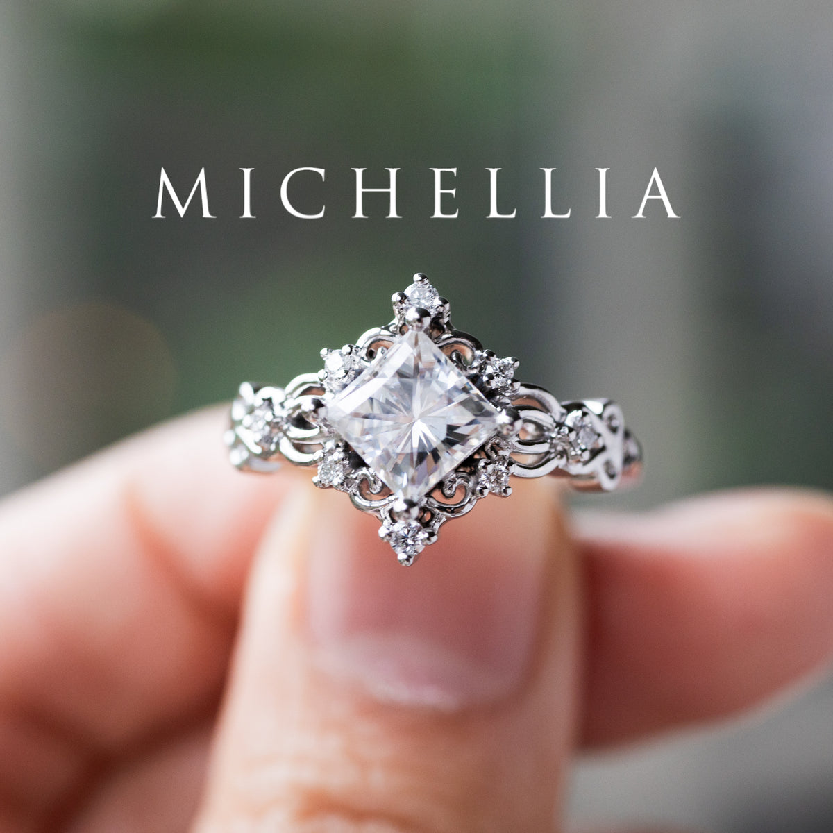 Elsa | Vintage Square Princess Cut Ring in Moonstone – Michellia Fine ...