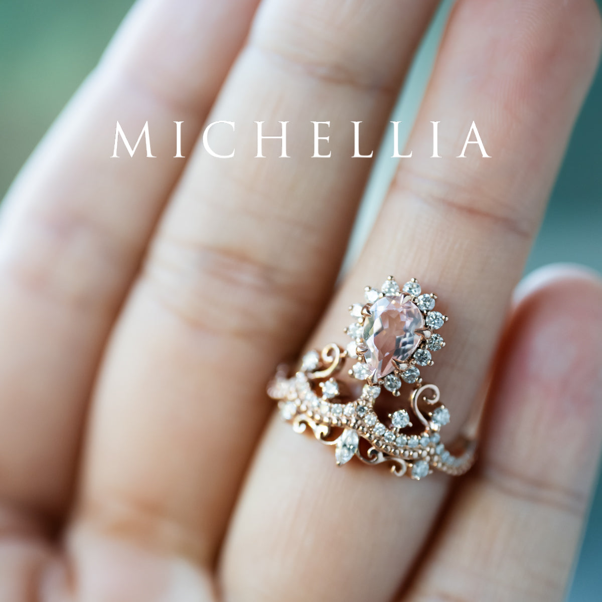 Angelique | Venetian Angel Engagement Ring in Morganite – Michellia ...