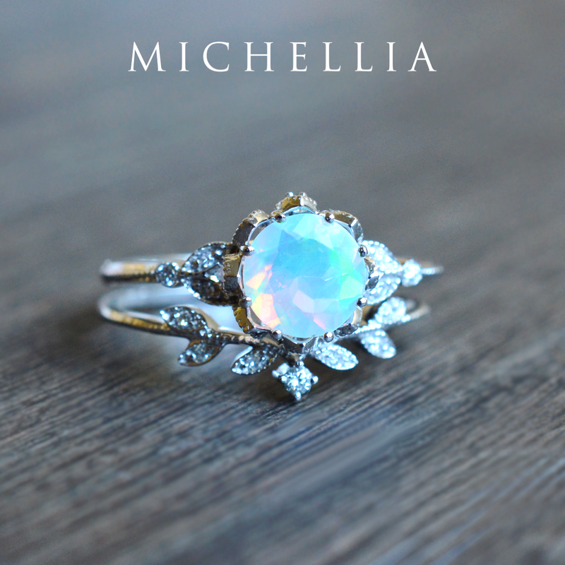Evanthe | Vintage Floral Ring in Opal – Michellia Fine Jewelry