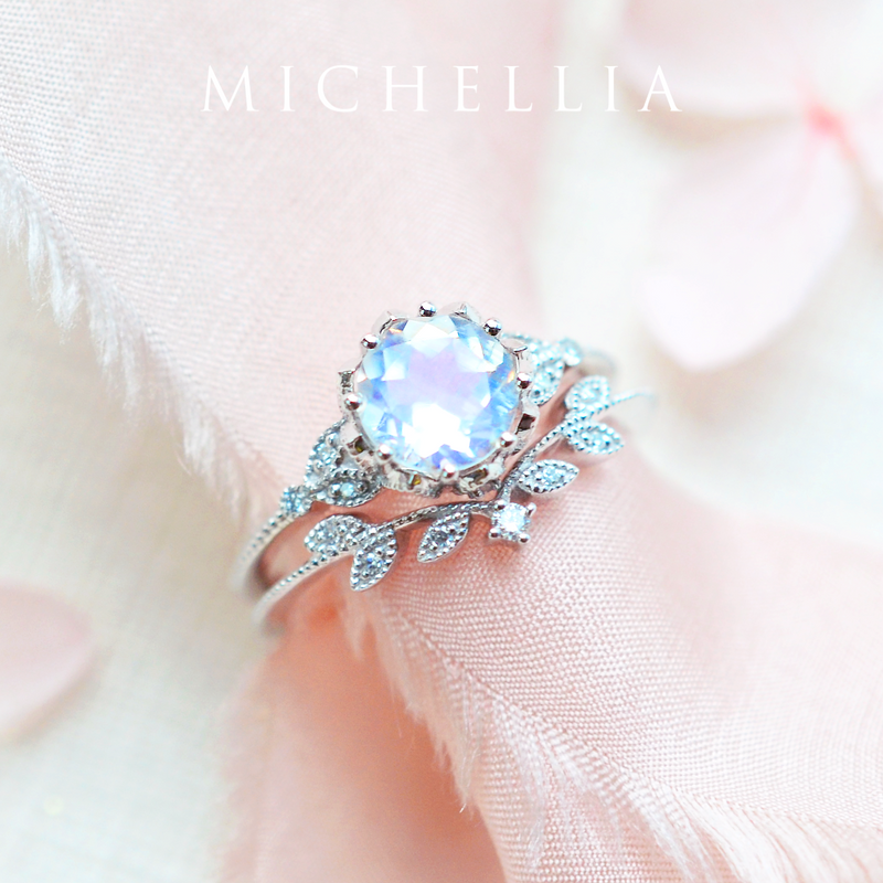 Evanthe | Vintage Floral Engagement Ring in Blue Sapphire – Michellia ...