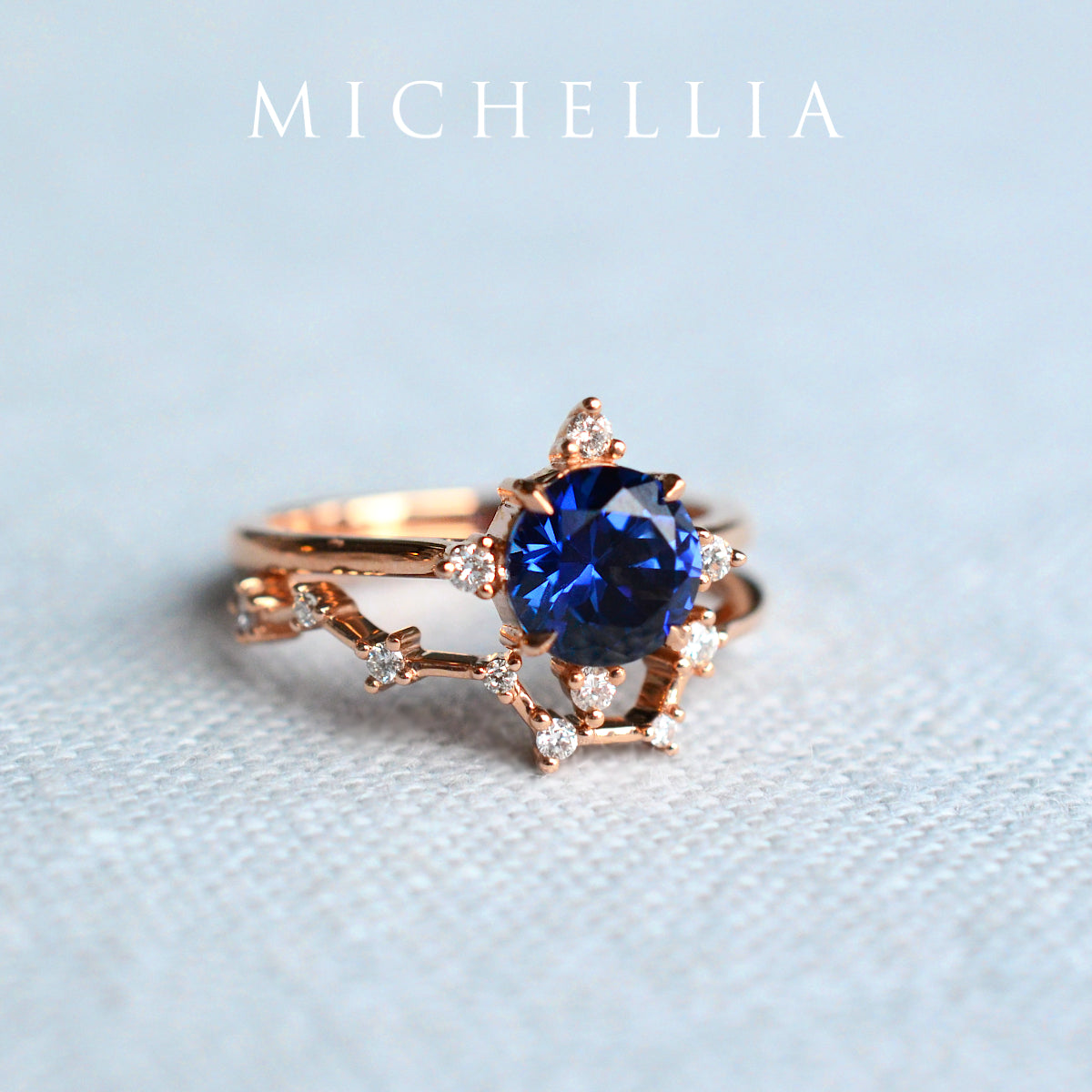 Polaris | North Star Ring in Lab Blue Sapphire – Michellia Fine Jewelry