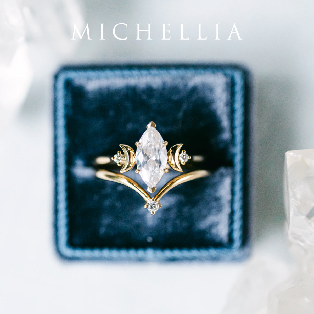 Cressida | Moon Goddess Marquise Cut Ring in Moonstone – Michellia Fine ...