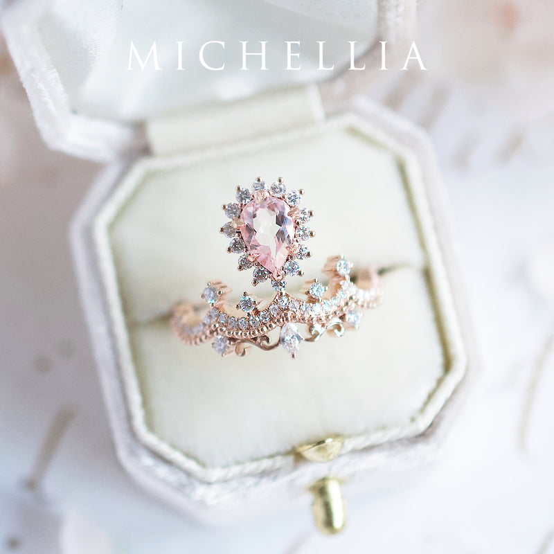 Angelique | Venetian Angel Engagement Ring in Morganite – Michellia ...