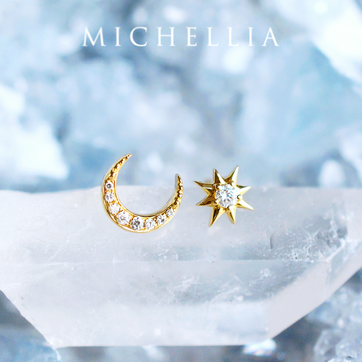Divina | Diamond Moon and Star Earrings – Michellia Fine Jewelry