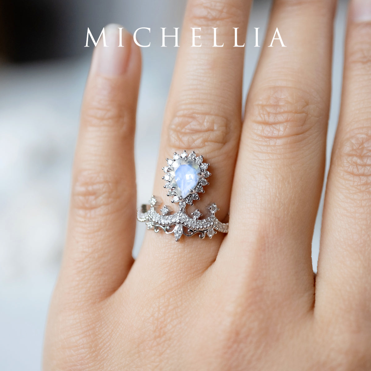 Angelique | Venetian Angel Engagement Ring in Moonstone – Michellia ...