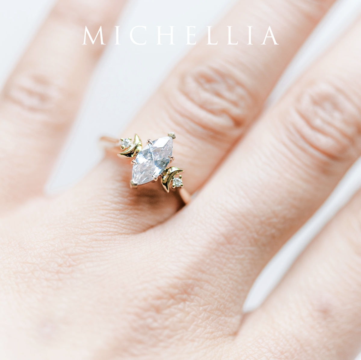 Cressida | Moon Goddess Marquise Engagement Ring in Diamond ...