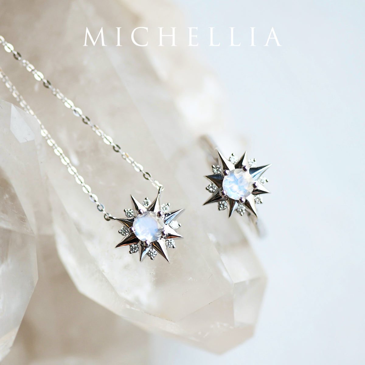 Astra | Starlight Necklace in Moonstone – Michellia Fine Jewelry