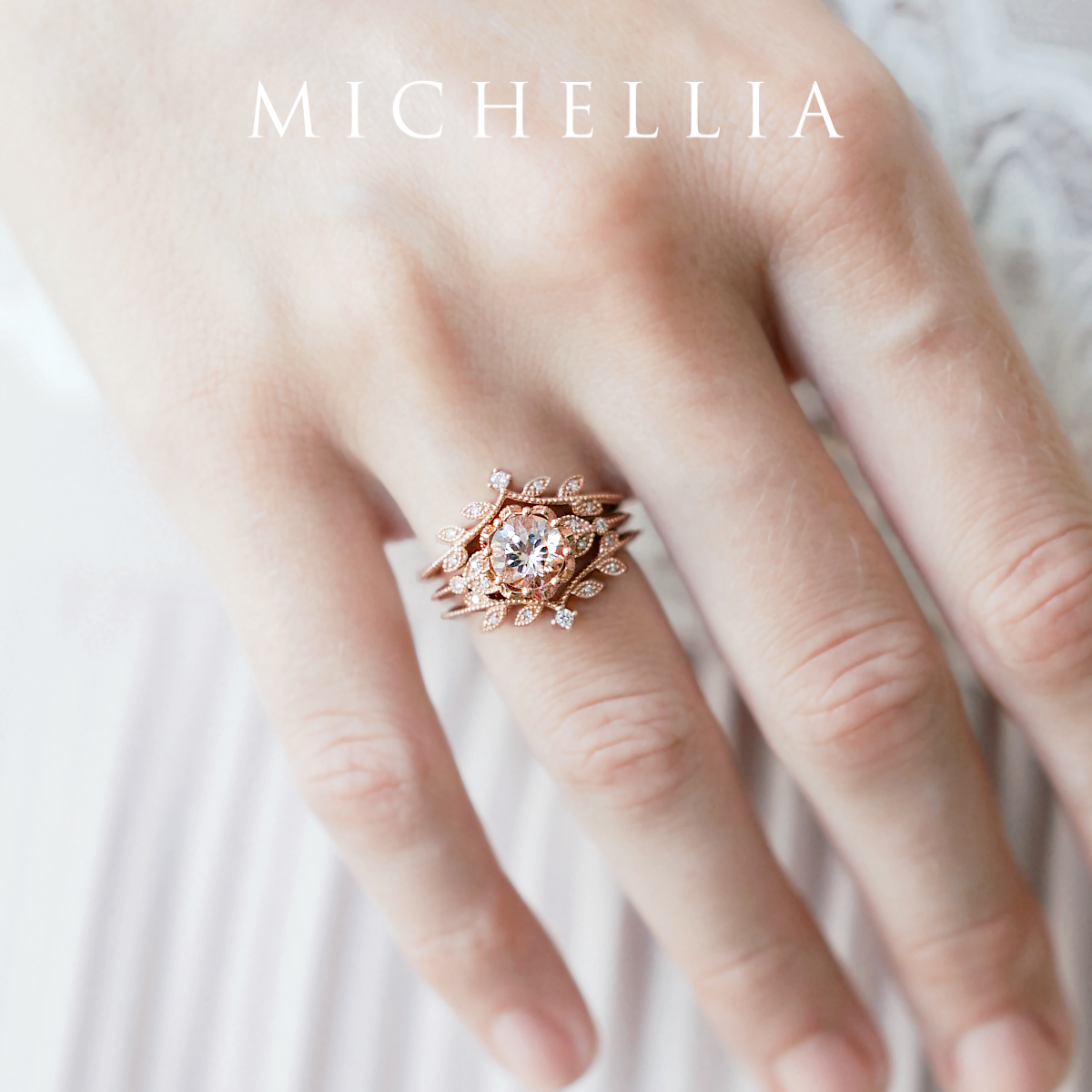 Evanthe | Vintage Floral Ring in Moissanite / Diamond – Michellia Fine ...