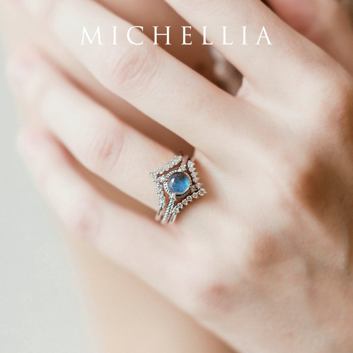 Stella | Aura of Galaxy Engagement Ring in Labradorite – Michellia Fine ...