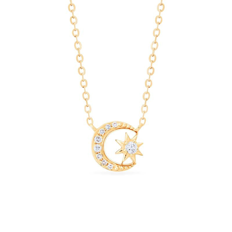 Divina | Diamond Moon and Star Necklace – Michellia Fine Jewelry