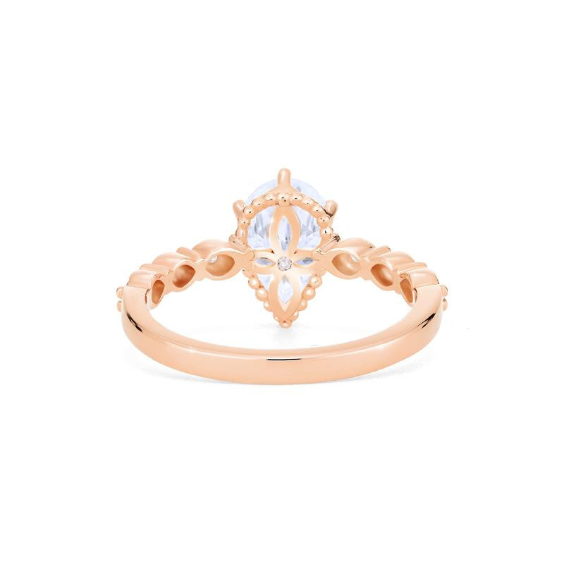 Emelia | Vintage Classic Crown Pear Cut Engagement Ring in Diamond ...