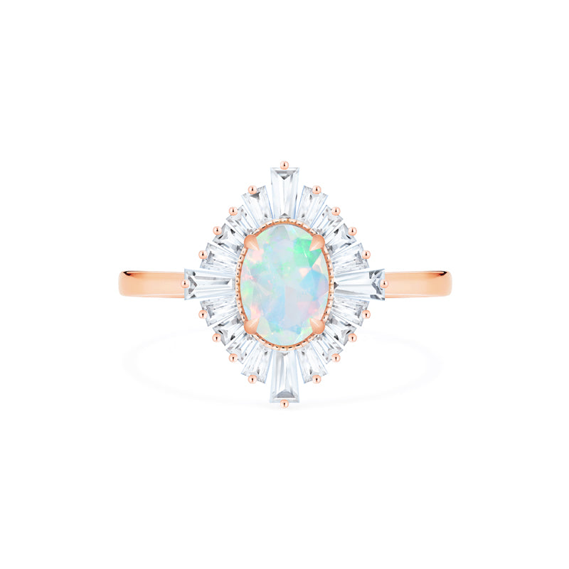 Athena | Vintage Deco Oval Cut Goddess Ring in Australian Opal ...