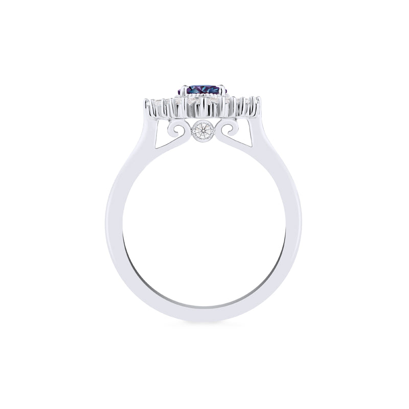 Athena | Vintage Deco Oval Cut Goddess Ring in Lab Alexandrite ...